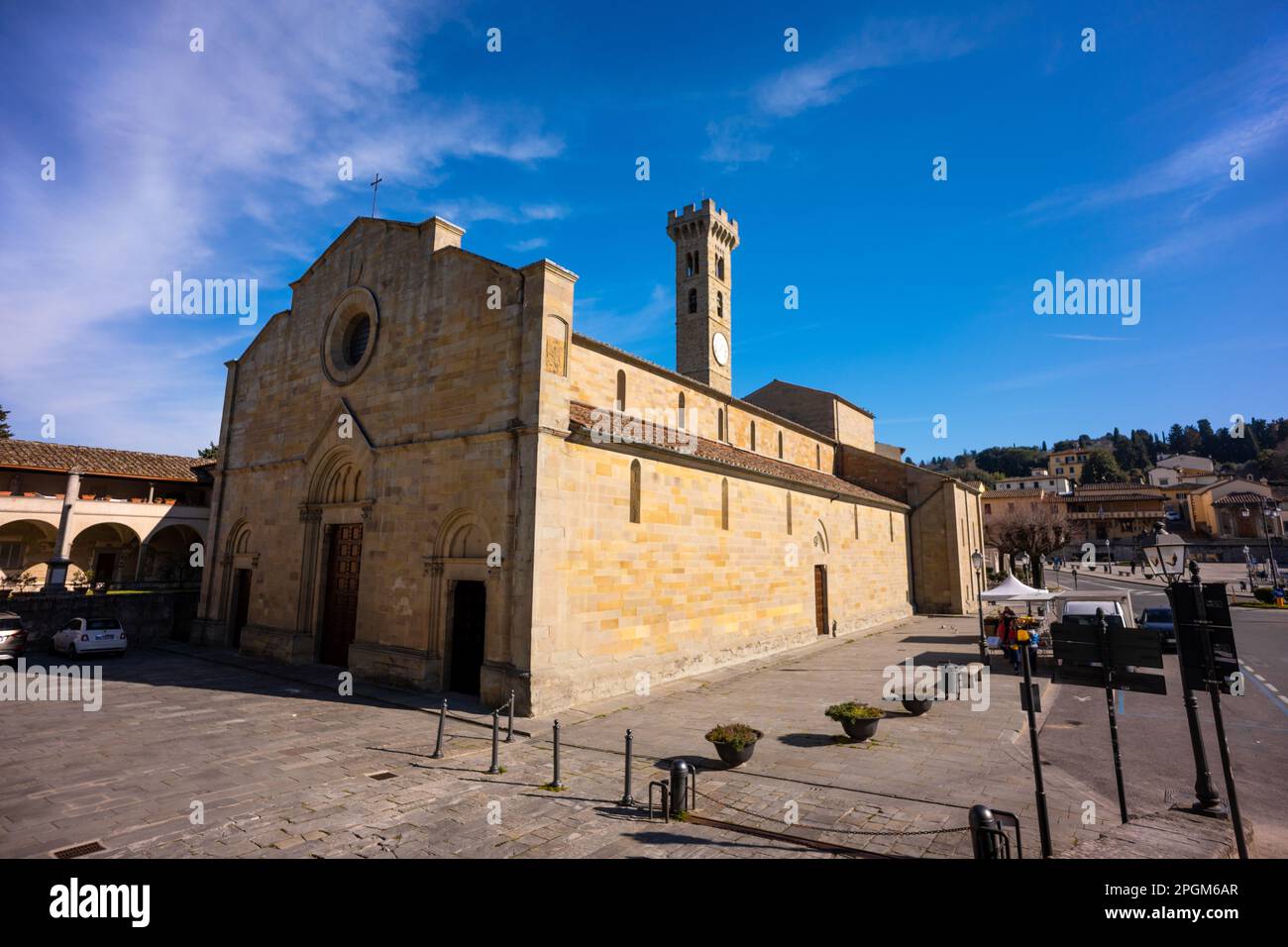 Fiesole cathedral, San Romolo Basilica. Fiesole overlooks the city of ...
