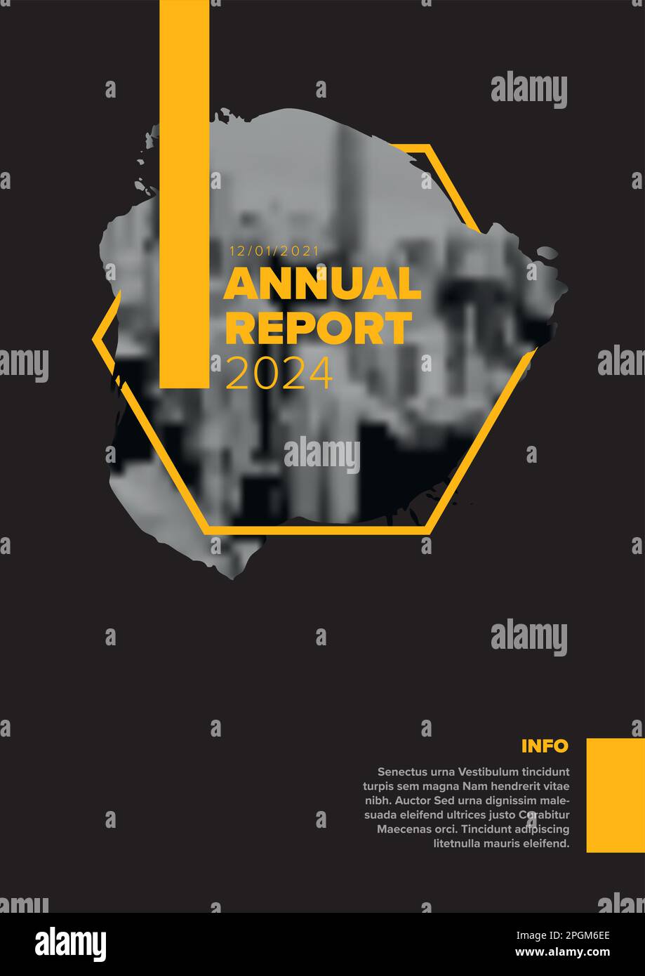 Vector abstract annual report cover template with sample text and ...