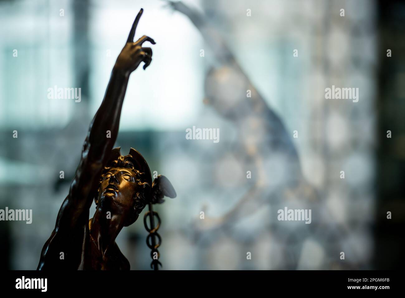 Bronze statuettes on display in The Bargallo museum in Florence Stock ...