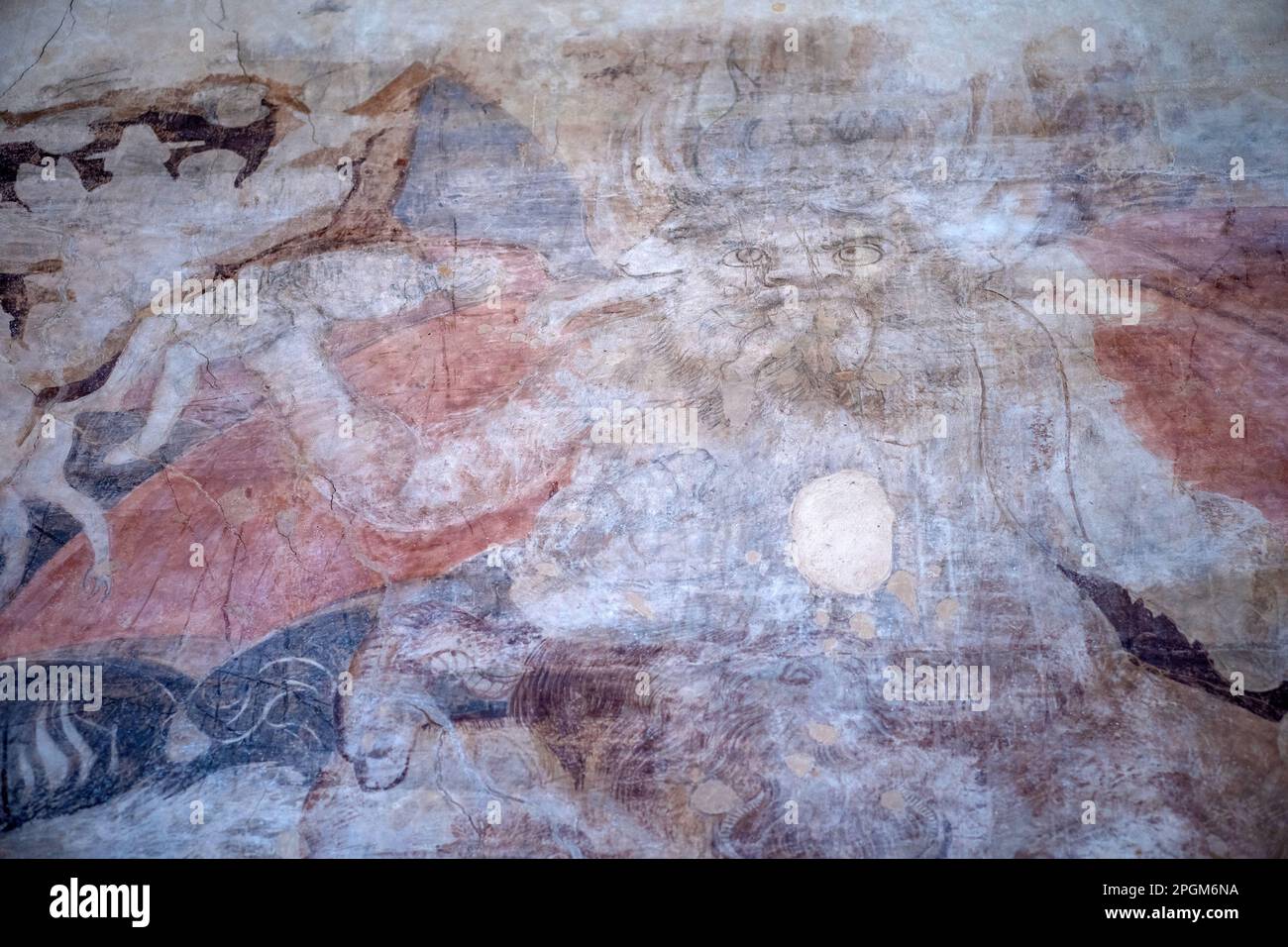 Fresco depicting Hell in the Magdalen Chapel in the Bargello ...
