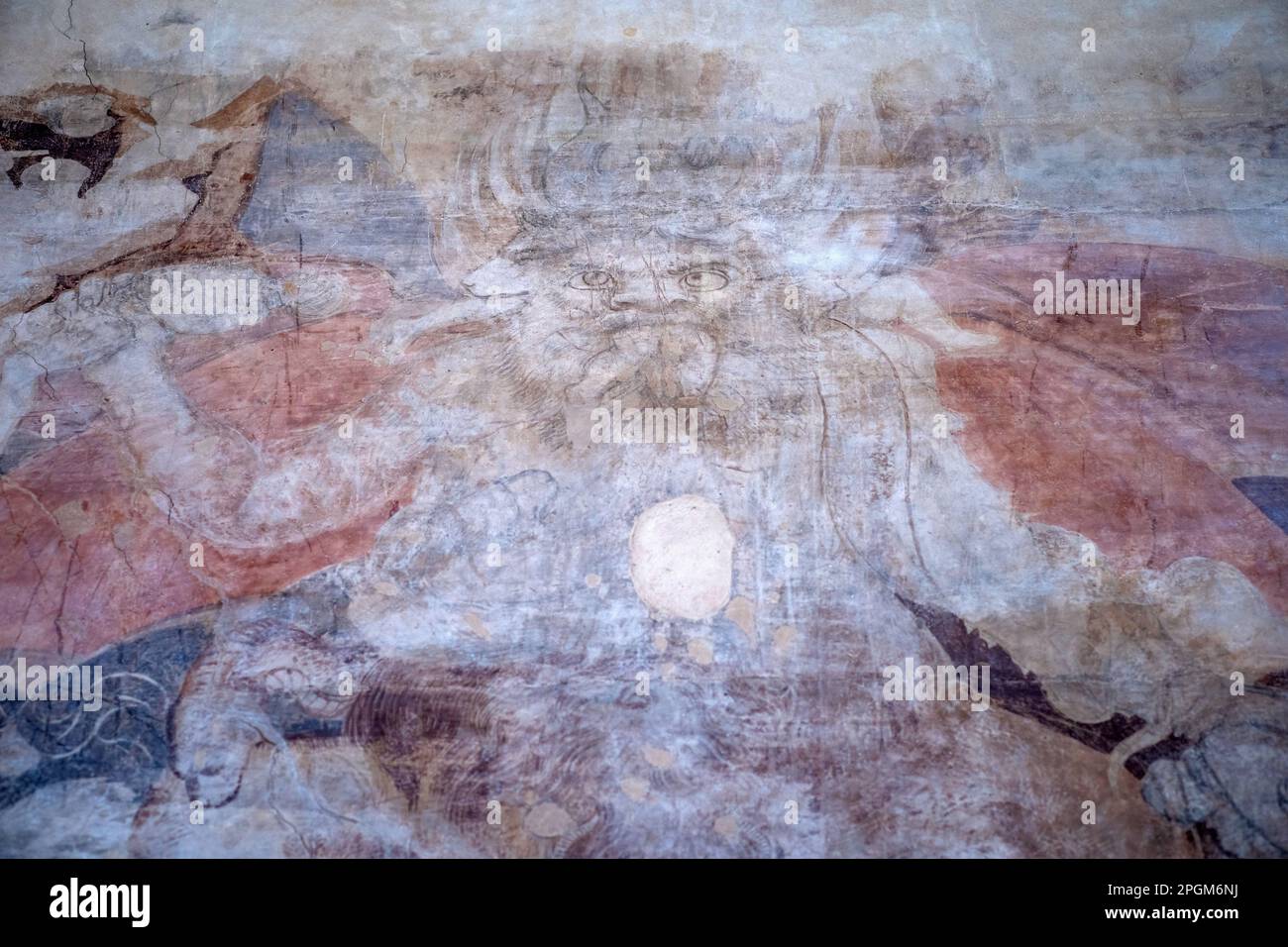 Fresco depicting Hell in the Magdalen Chapel in the Bargello ...