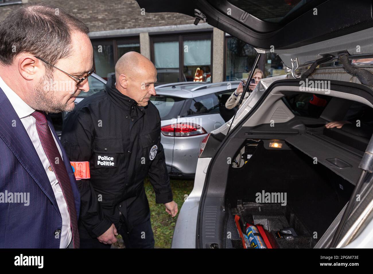 Justice Minister Vincent Van Quickenborne and Police officer Bart ...