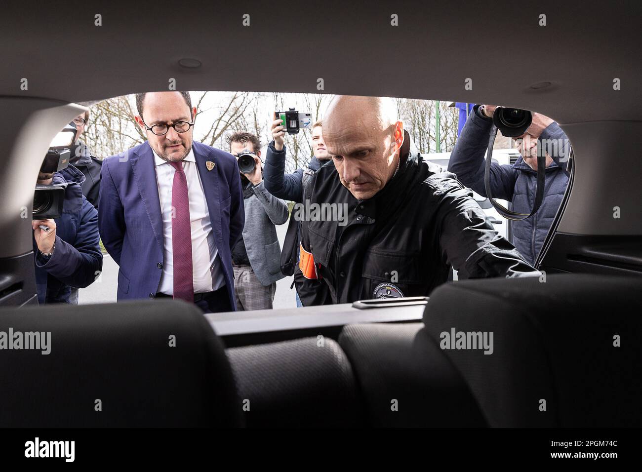 Justice Minister Vincent Van Quickenborne and Police officer Bart ...