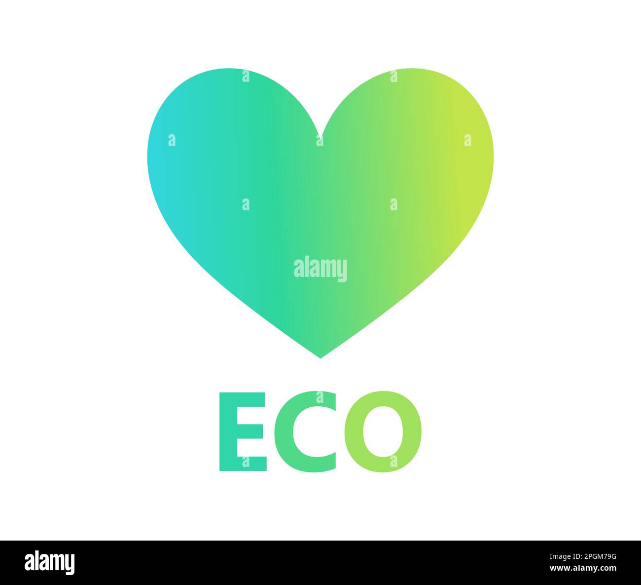 Eco heart icon in blue and green colors. Protect oceans and environment ...