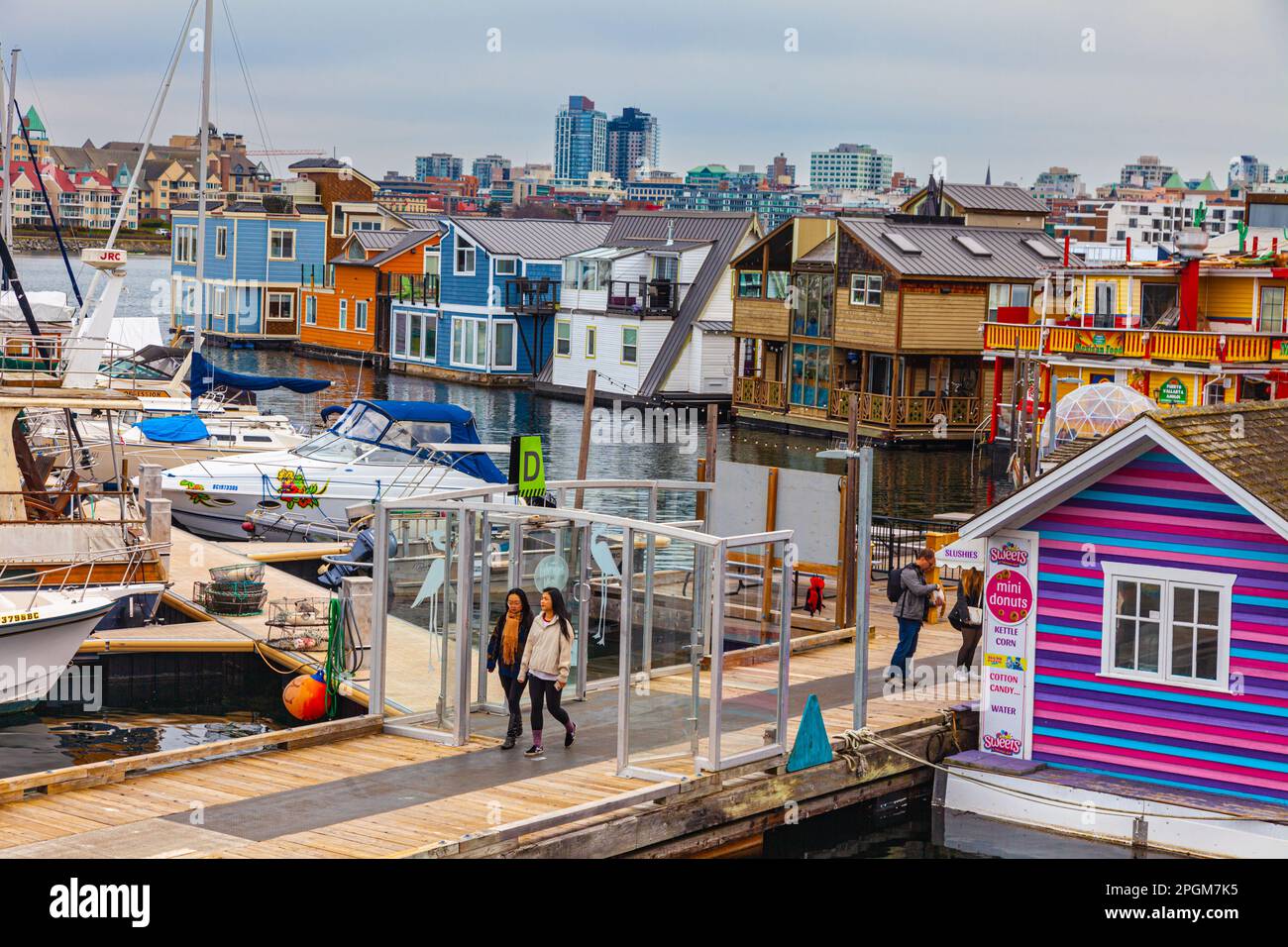Floating homes in Fisherman's Wharf Victoria British Columbia Canada ...