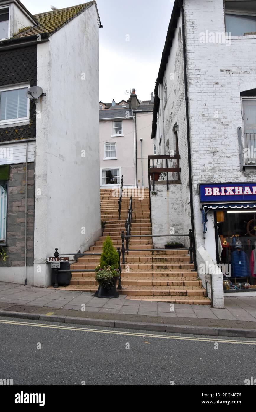 broad steps in brixham devon uk Stock Photo - Alamy