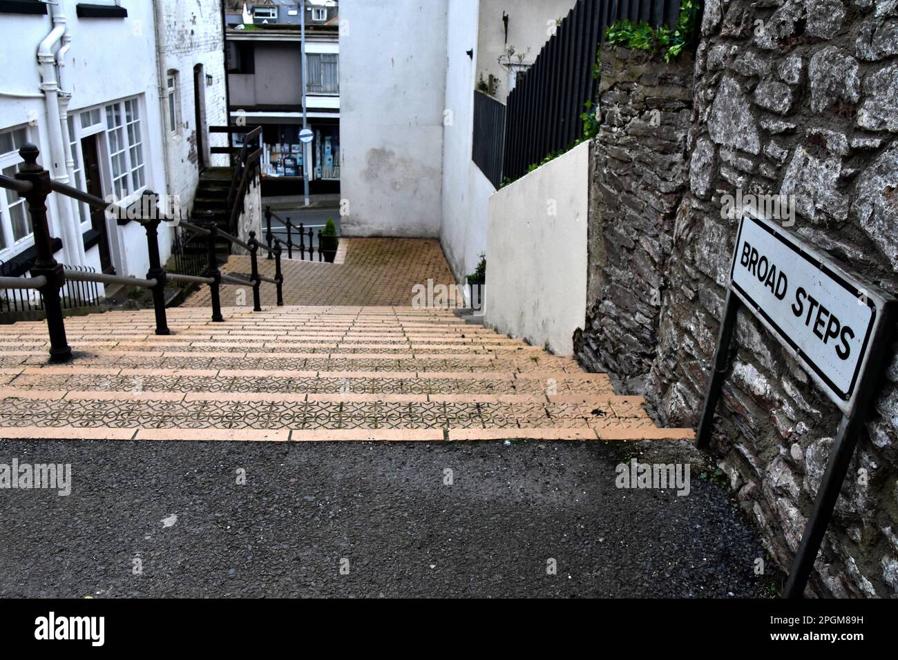 broad steps in brixham devon uk Stock Photo - Alamy