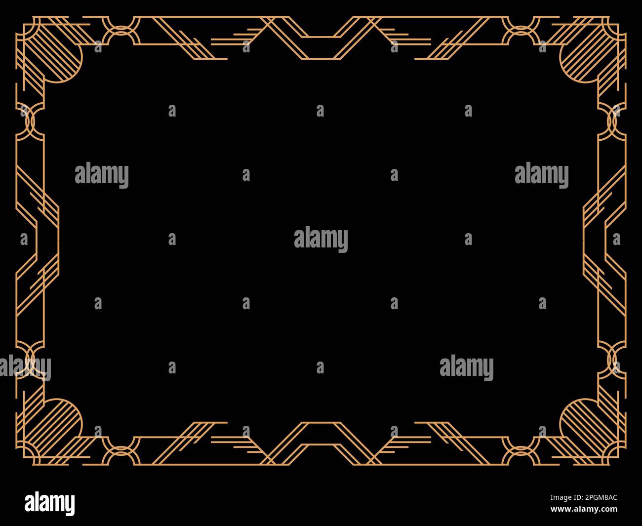 Art deco frame. Vintage linear border. Design a template for ...