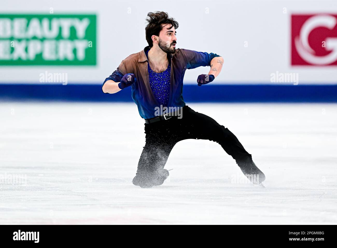 Kevin AYMOZ (FRA), during Men Short Program, at the ISU World Figure ...