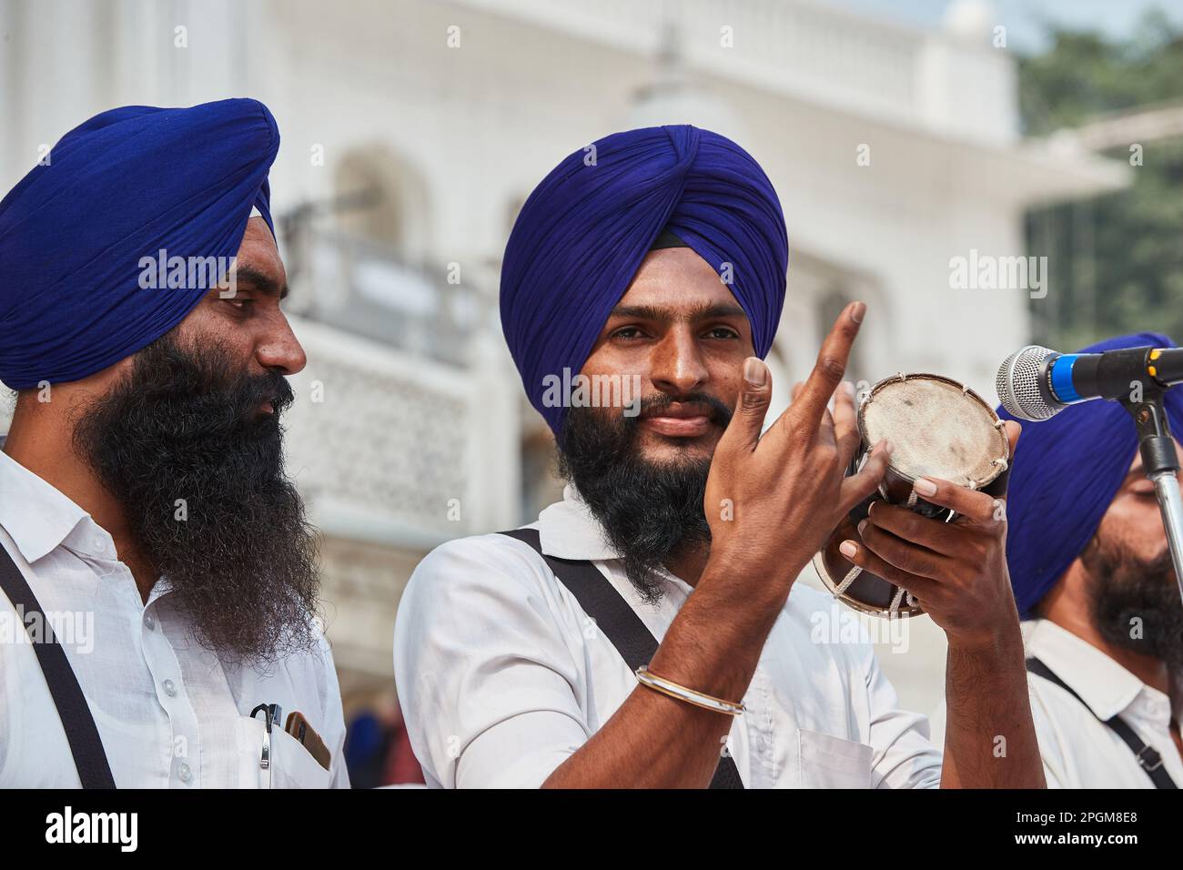 Amritsar, Punjab, India - Diwali 2019 - group of musicians at golden ...