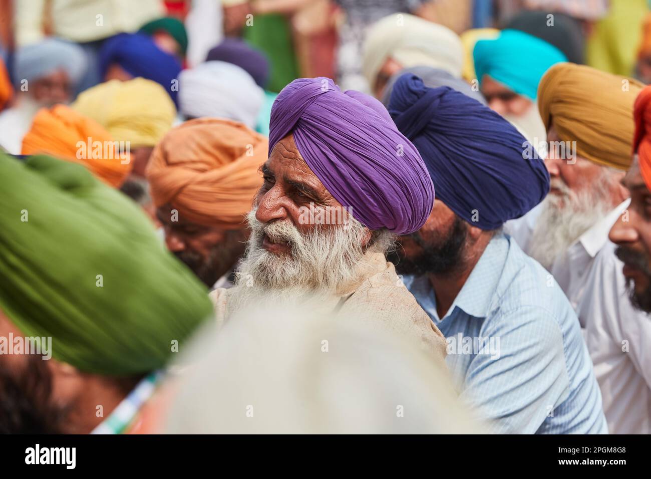 Amritsar, Punjab, India - Diwali 2019 - elderly smiling Sikh man ...
