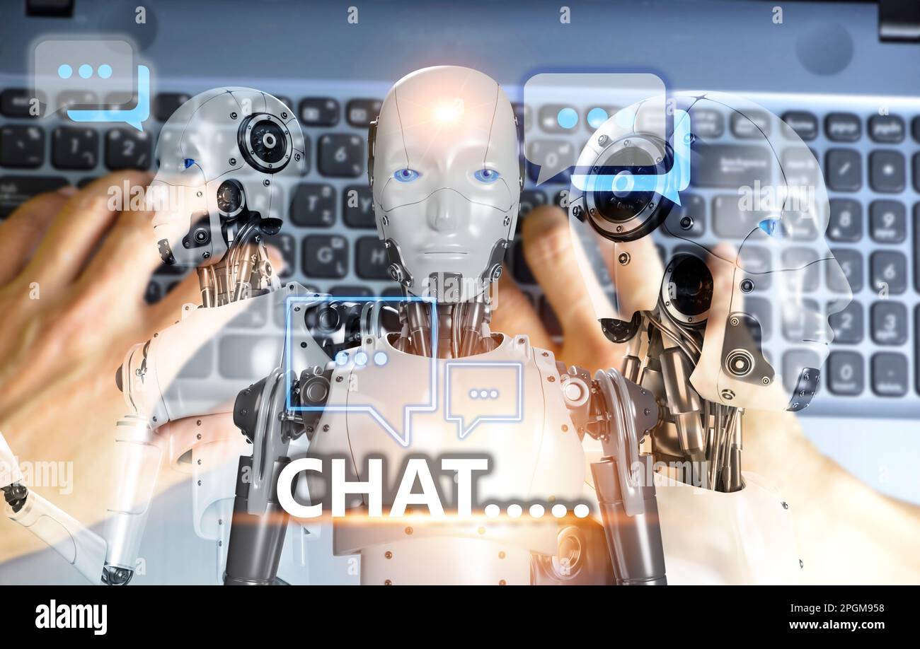 Digital chatbot, robot application, conversational assistant, AI ...