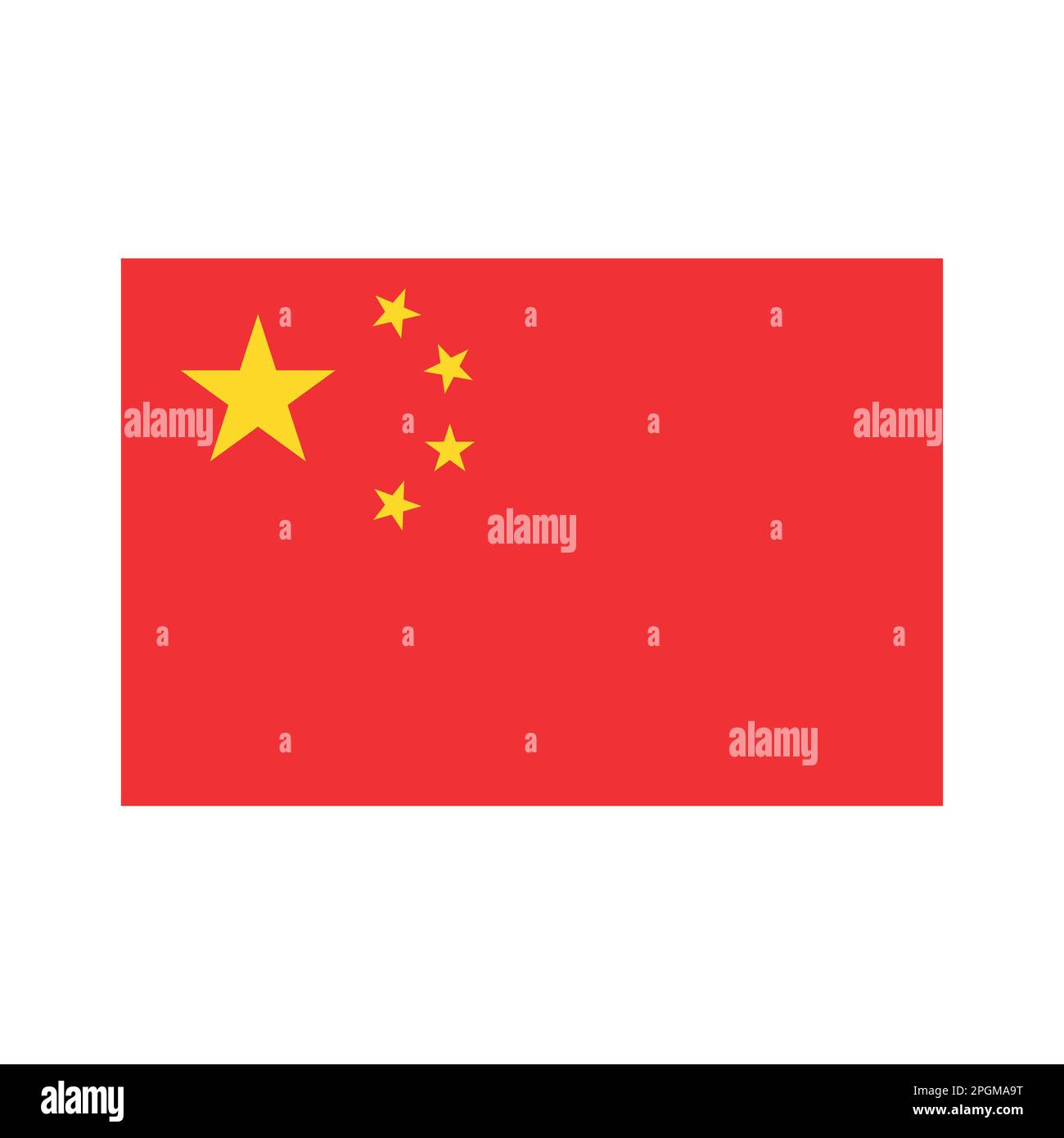 Vector flat Chinese flag isolated on white background Stock Vector ...