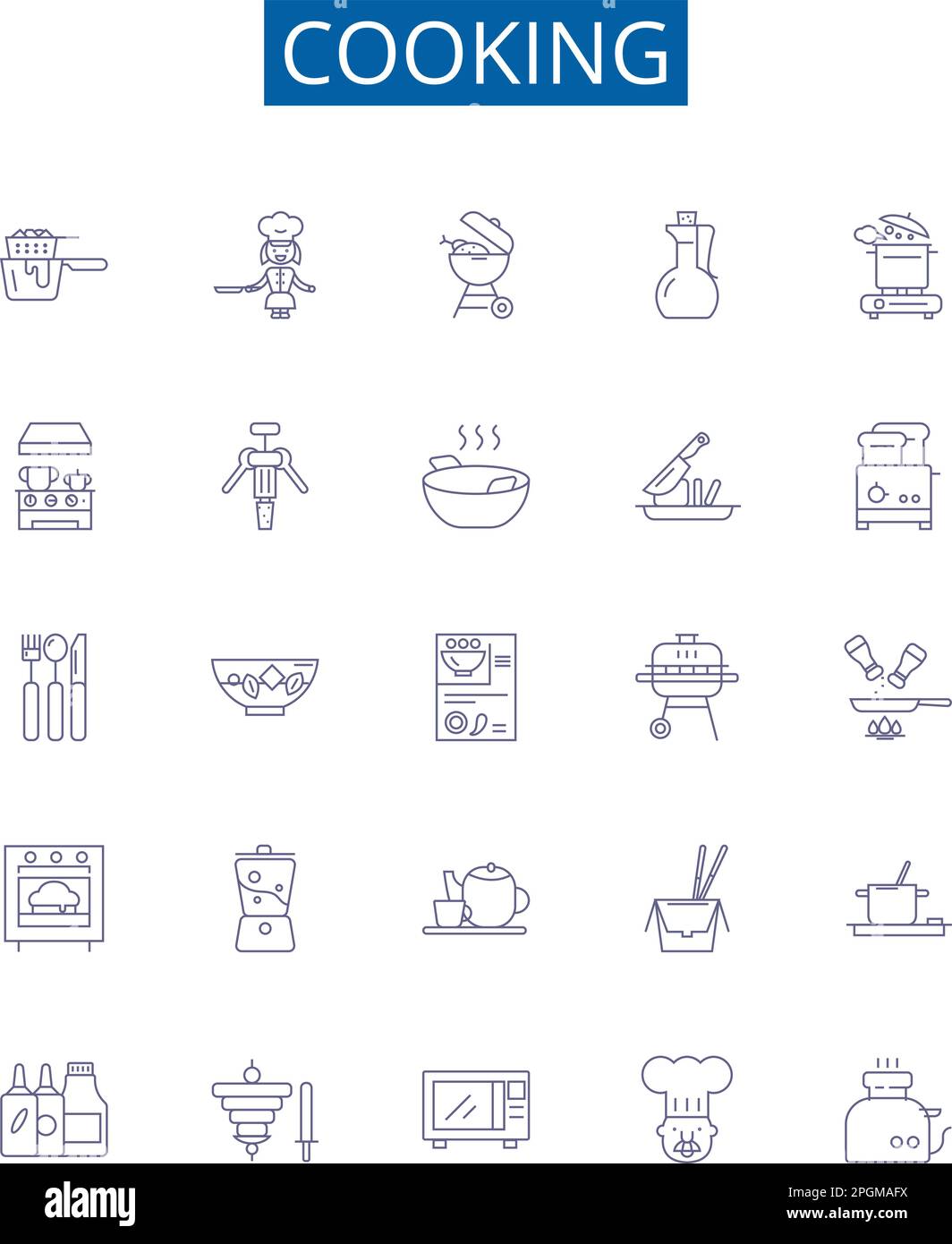 Cooking line icons signs set. Design collection of Cuisine, Recipes ...