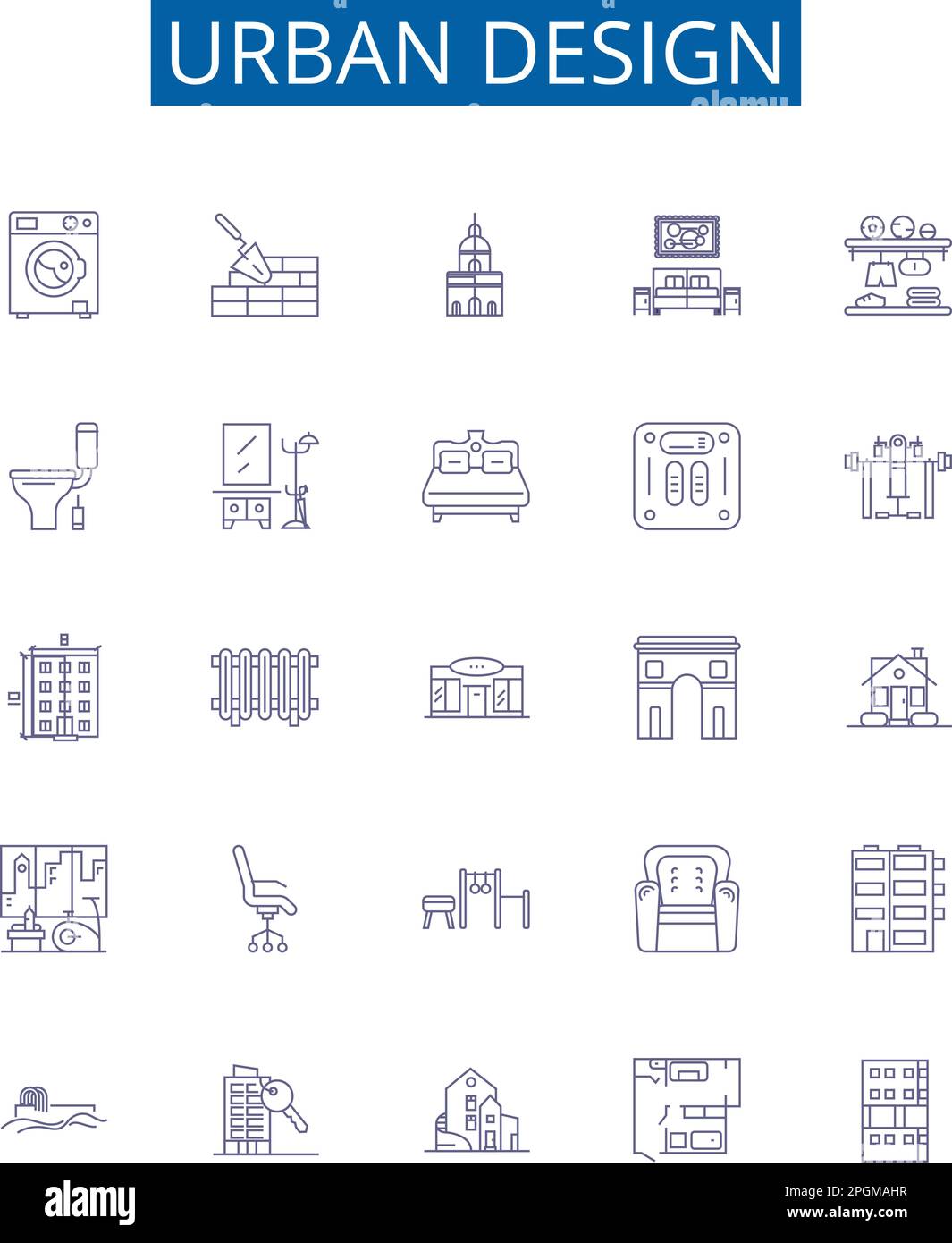 Urban design line icons signs set. Design collection of Urban, Design ...