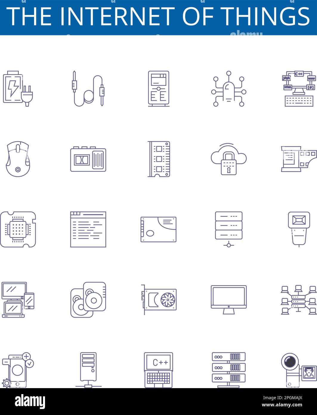 The Internet Of Things Line Icons Signs Set Design Collection Of Iot Sensors Connectivity