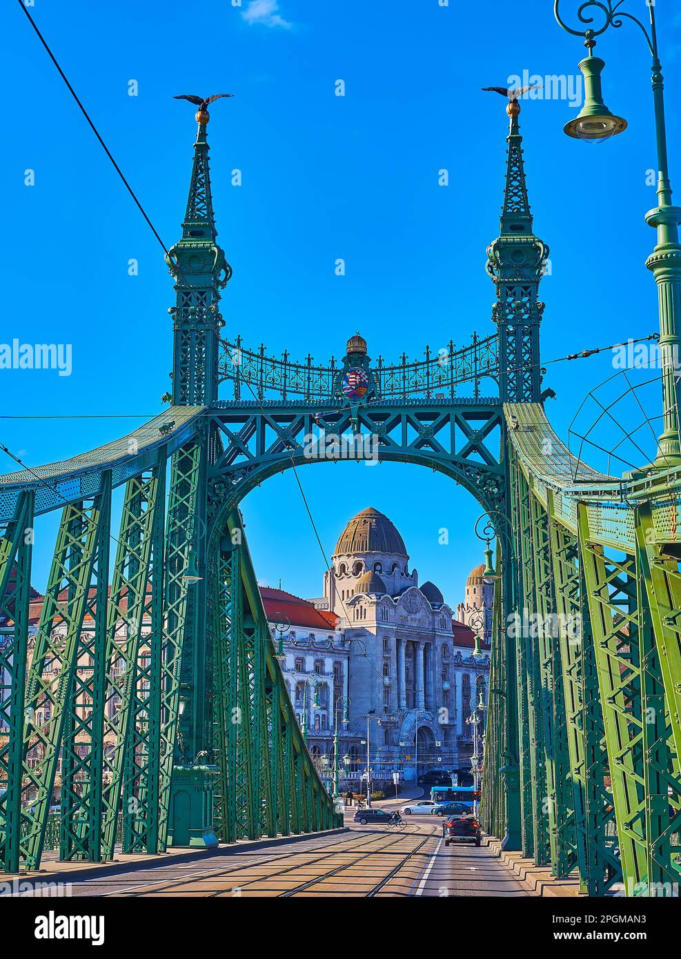 The sculptured stone building of Gellert Hotel and Thermal Baths is ...