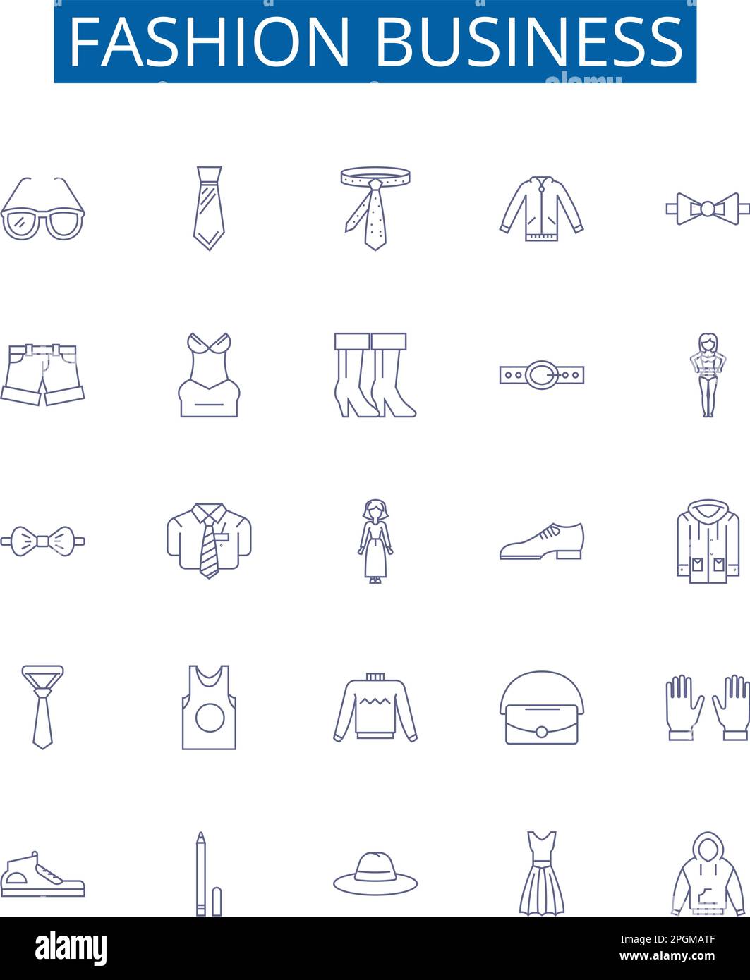 Fashion business line icons signs set. Design collection of Style ...