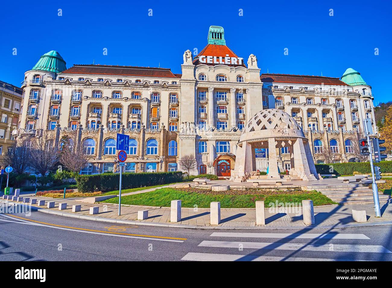 BUDAPEST, HUNGARY - FEB 22, 2022: St Gellert Square in Buda with ...