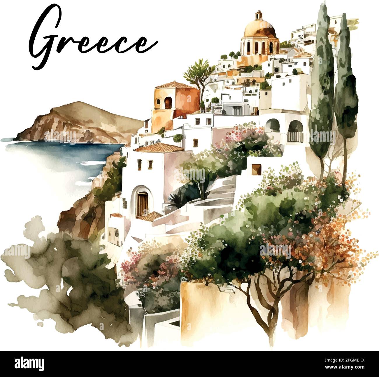 Picturesque island view Stock Vector Images - Alamy