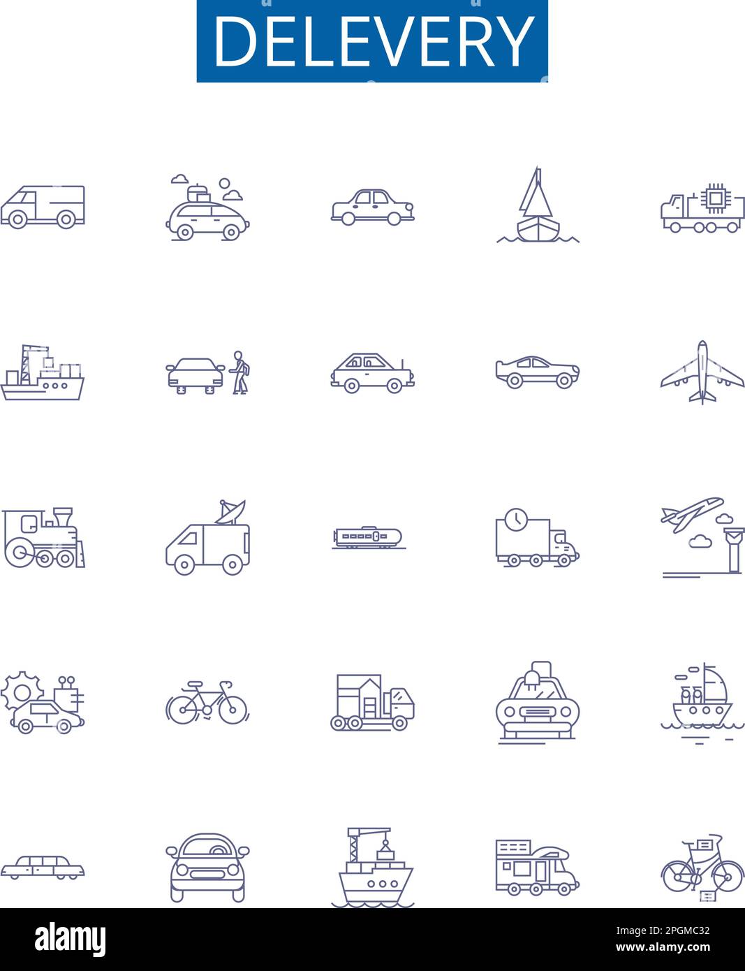 Delevery line icons signs set. Design collection of Dispatch, Delivery ...