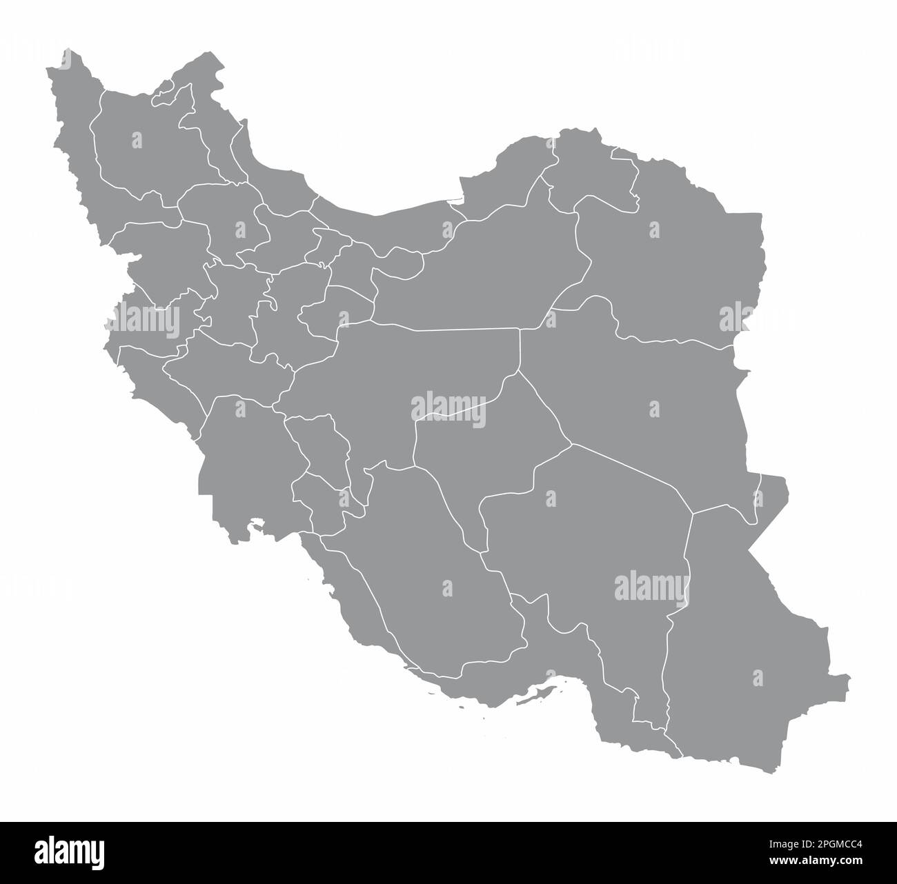 Iran administrative map isolated on white background Stock Vector Image ...