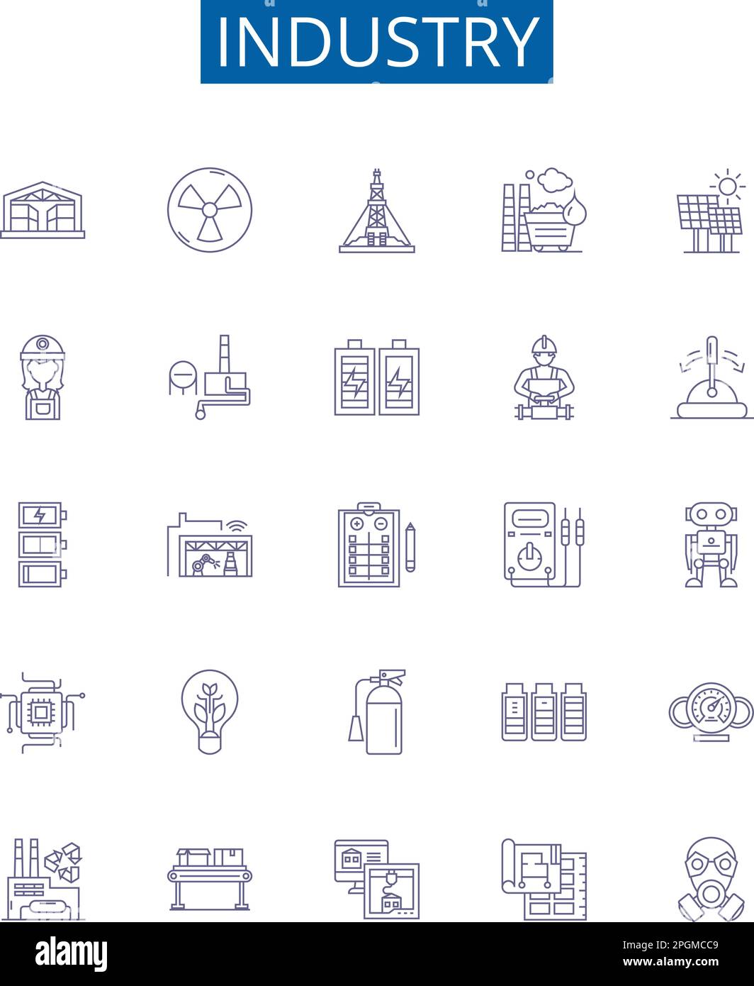 Industry line icons signs set. Design collection of Manufacturing ...