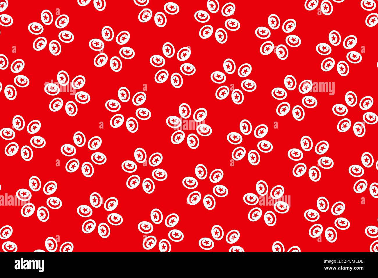 Geometric pattern in the colors of the national flag of Tunisia. The ...