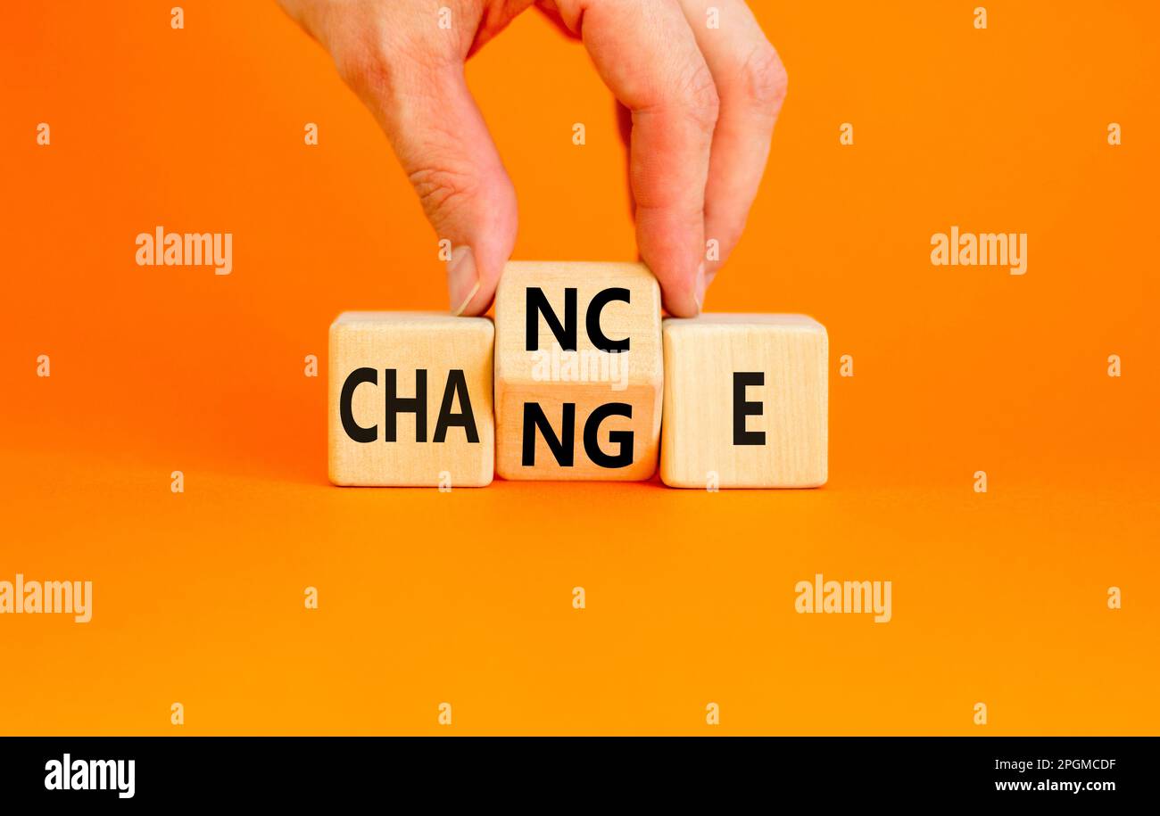 Chance and change symbol. Concept word Chance Change on wooden cubes ...