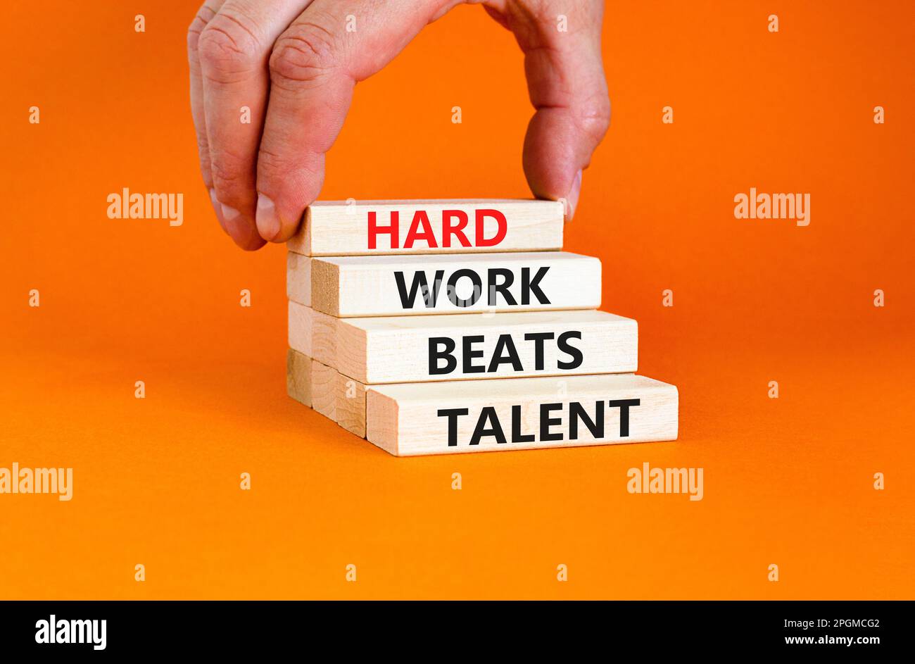 Hard work beats talent symbol. Concept words Hard work beats talent on ...