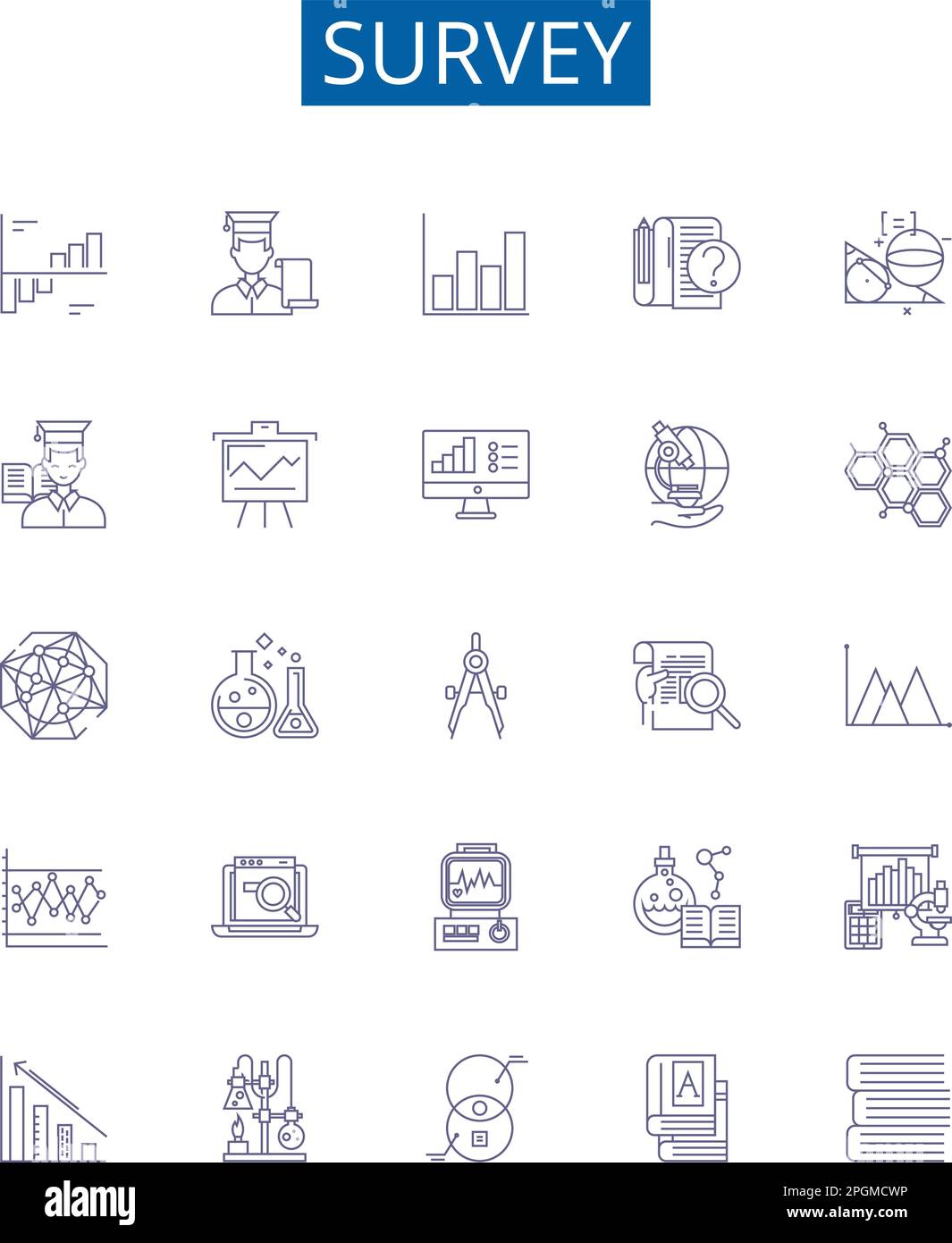 Survey line icons signs set. Design collection of Questionnaire, Poll ...