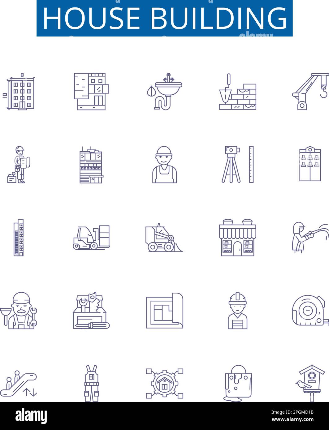 House building line icons signs set. Design collection of Construction ... House building line icons signs set. Design collection of Construction ...