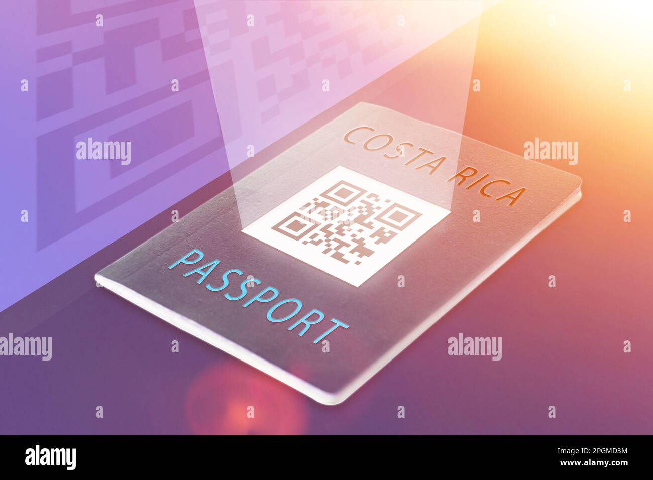 QR on cover of Costa Rica passport. Introduction of electronic ...
