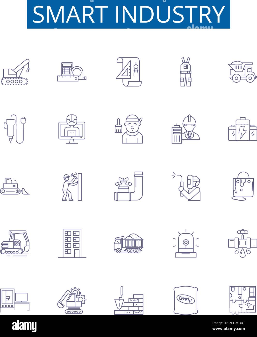 Smart industry line icons signs set. Design collection of Industry 40 ... Smart industry line icons signs set. Design collection of Industry 40 ...