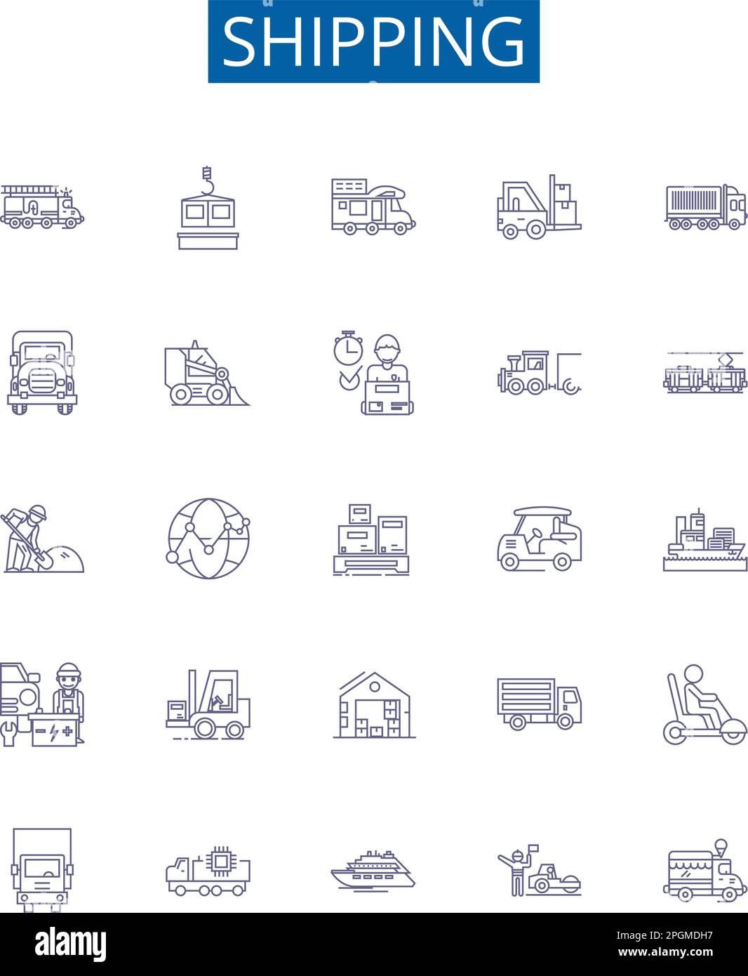 Shipping line icons signs set. Design collection of Dispatch, Delivery, Logistics, Freight ...