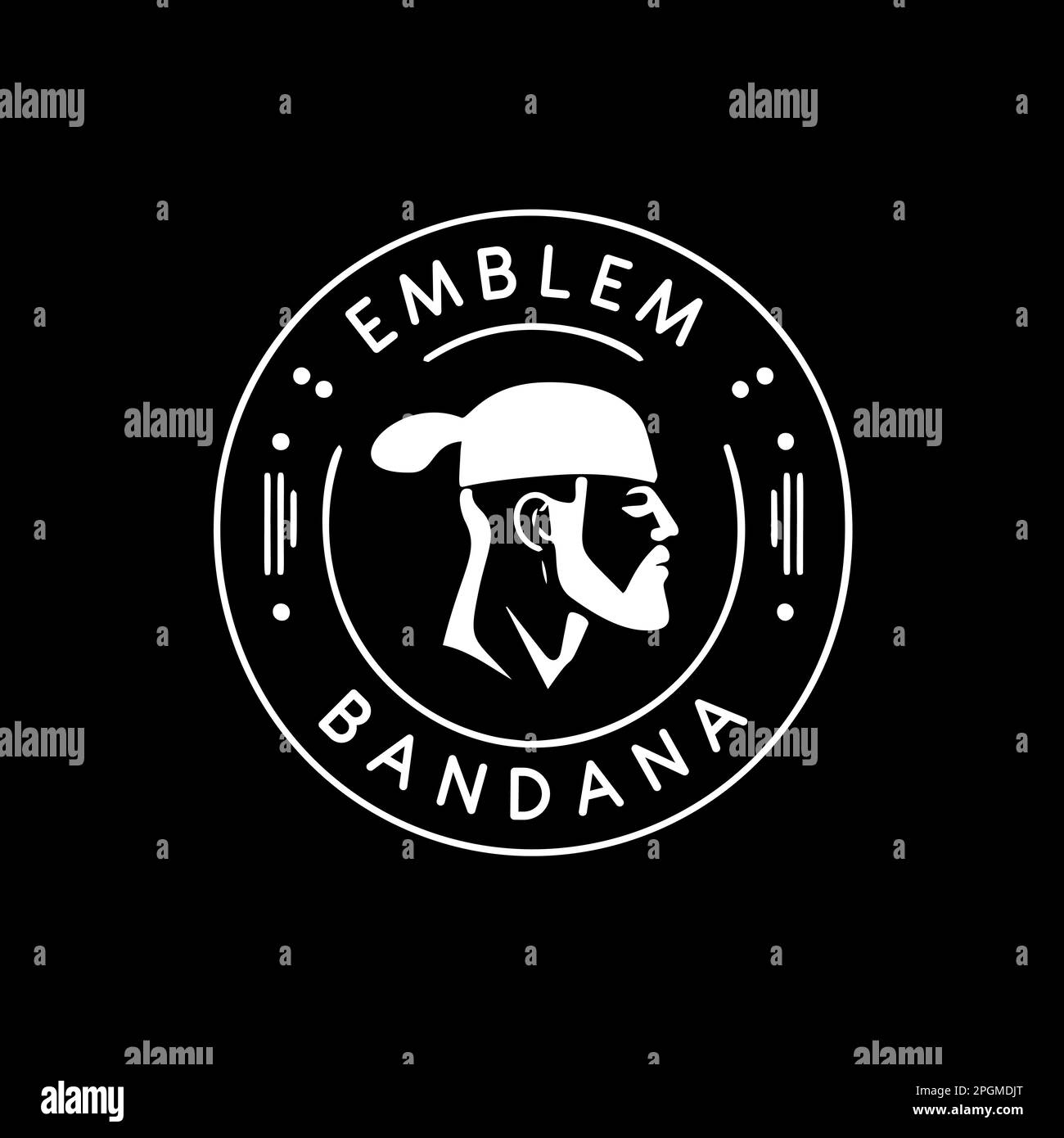 Biker in bandana profile emblem. Speed Rider head icon, racer man ...