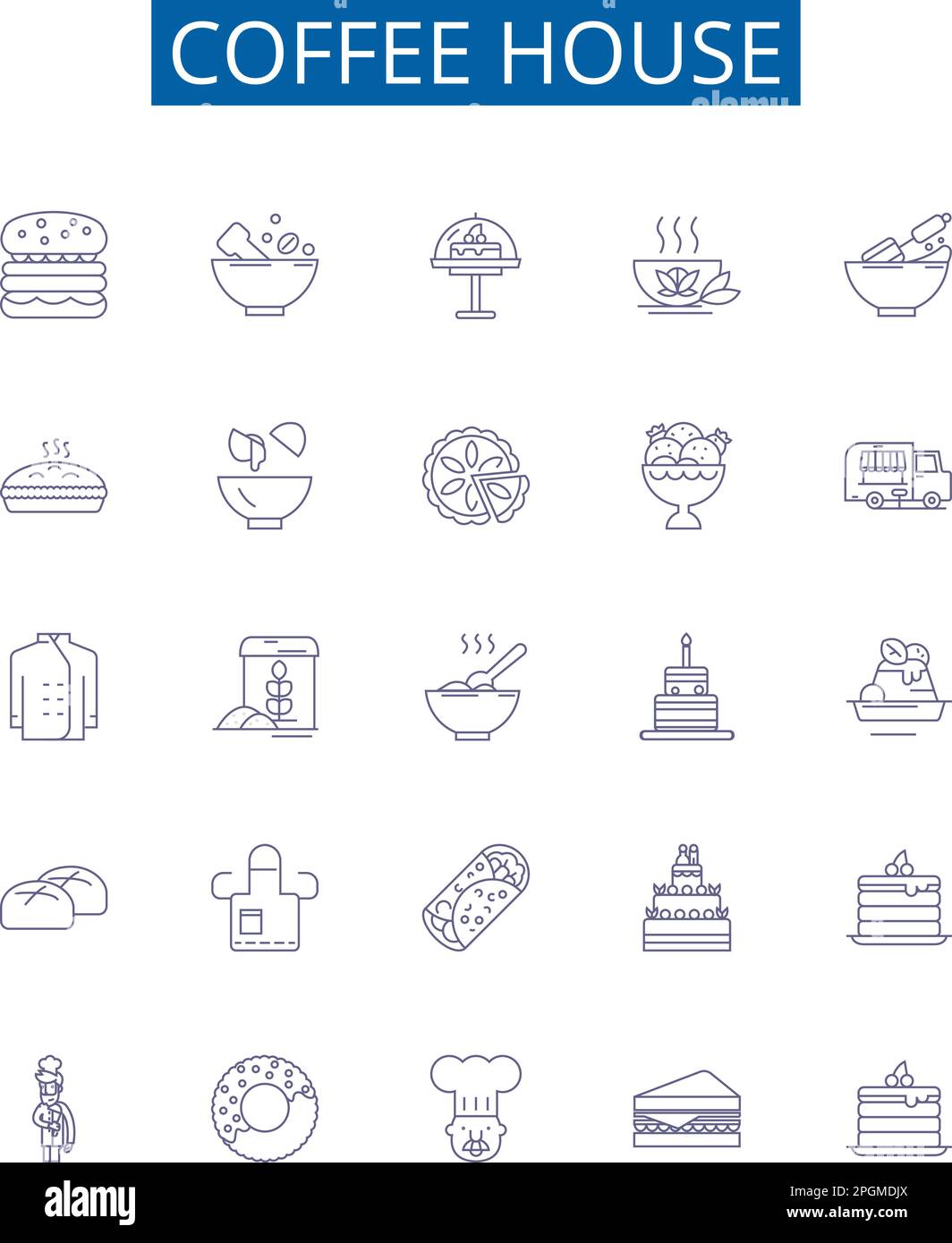 Coffee house line icons signs set. Design collection of Cafe, Coffee, Shop, Latte, Espresso ...