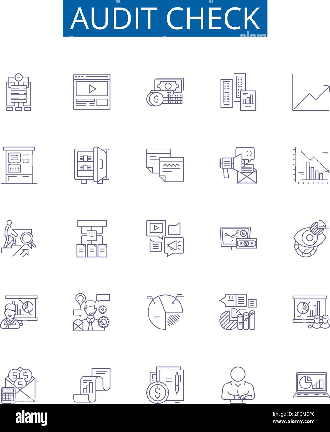 Audit Check Line Icons Signs Set Design Collection Of Inspection