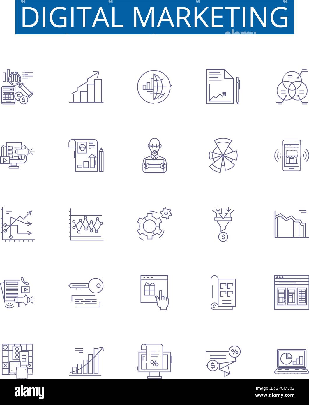Digital marketing line icons signs set. Design collection of Digital ... Digital marketing line icons signs set. Design collection of Digital ...