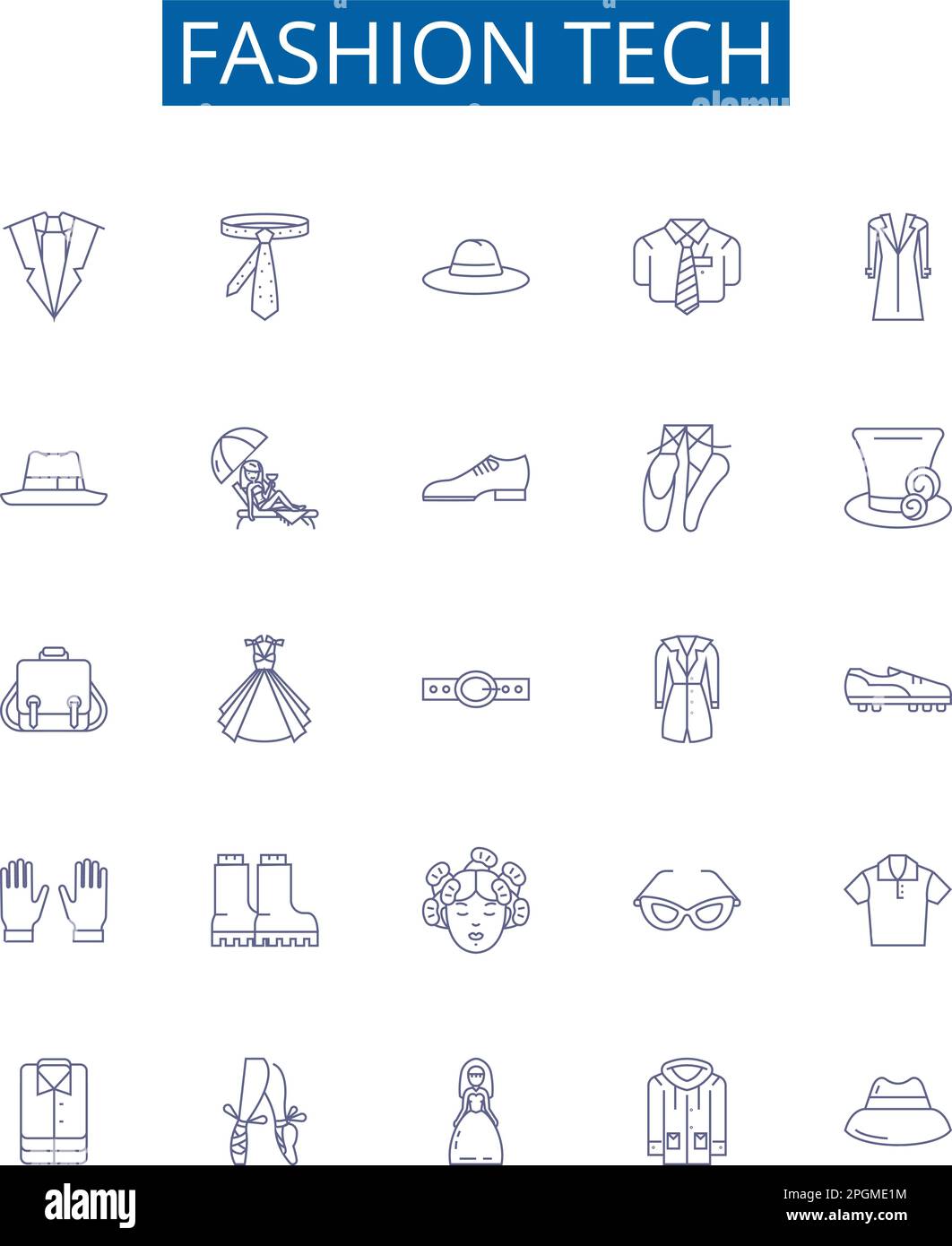 Fashion tech line icons signs set. Design collection of Style ...