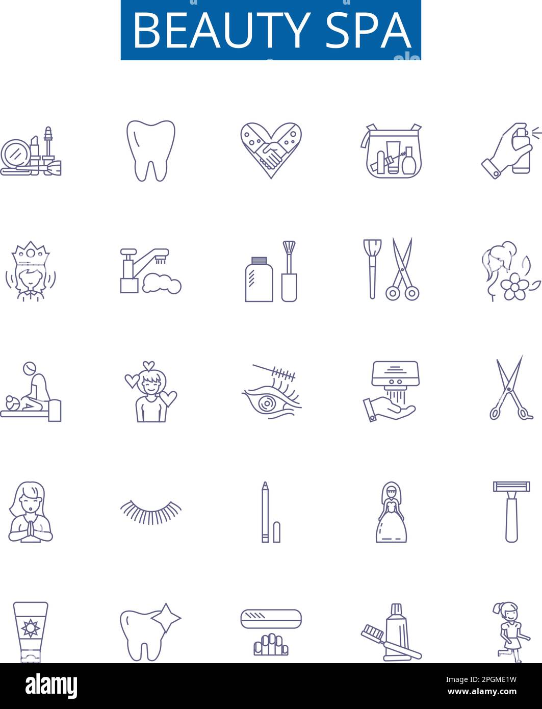 Beauty spa line icons signs set. Design collection of Beauty, Spa ...