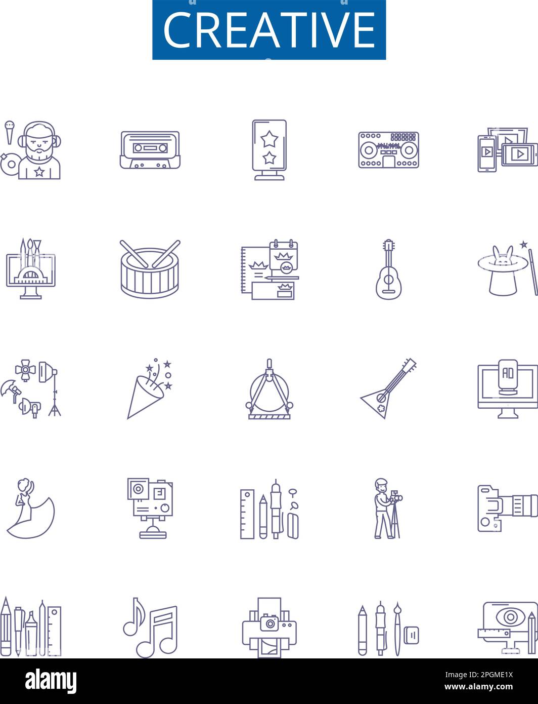 Creative line icons signs set. Design collection of Innovative ...