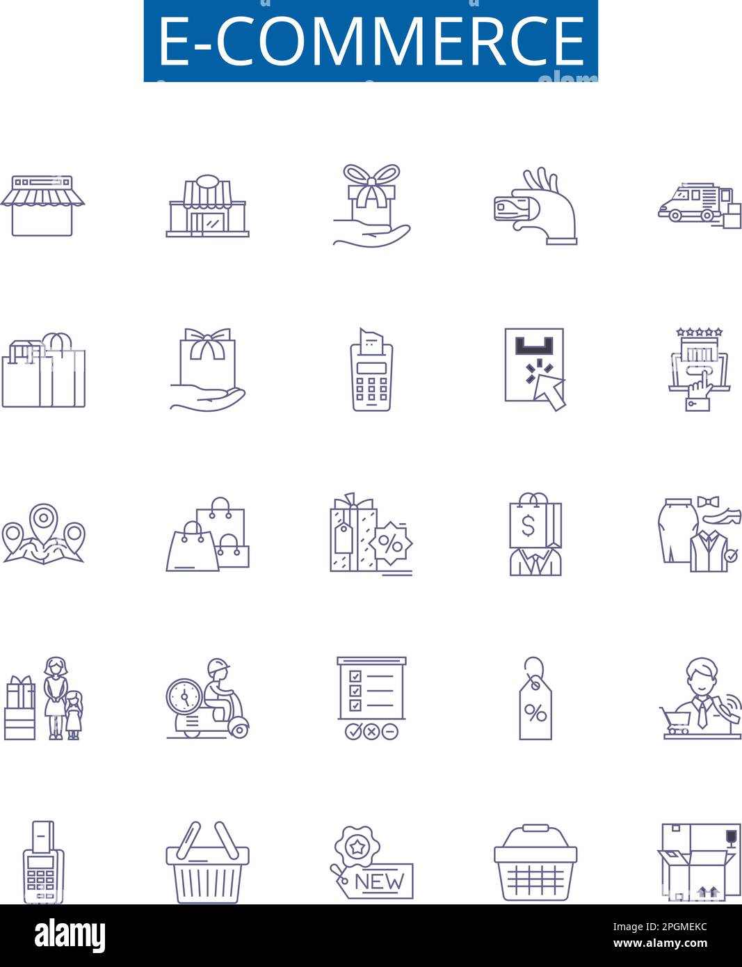 E Commerce Line Icons Signs Set Design Collection Of Online Shopping Marketplace Retail