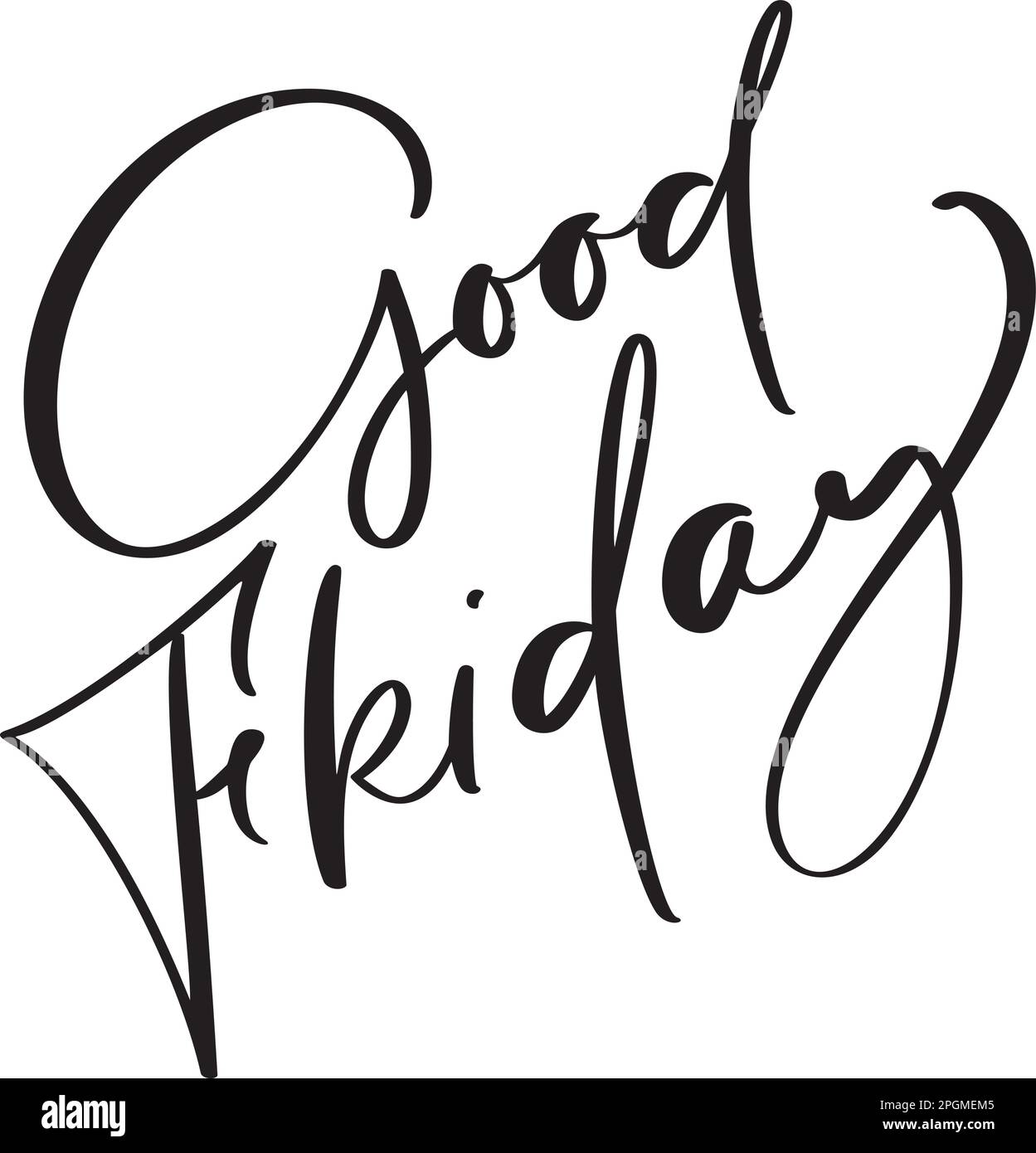 christian religious lettering text good friday inscription. Hand drawn ...