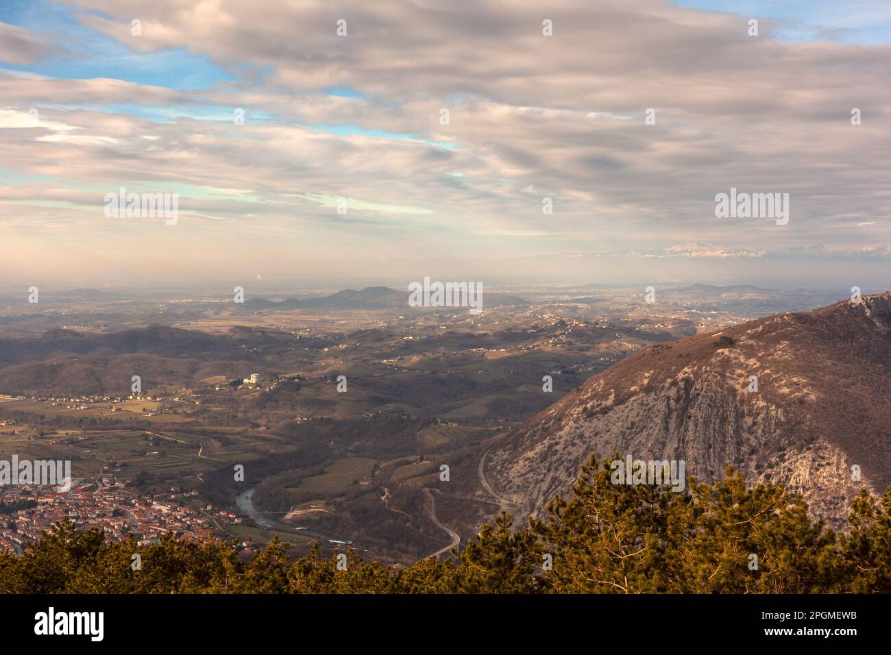 Top view of the beautiful rural landscape in Collio region, Italy Stock ...