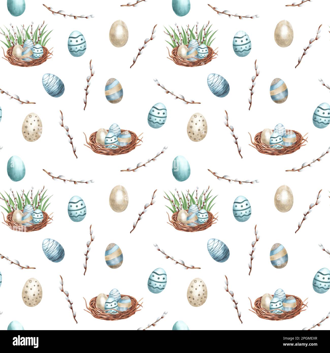 Willow easter eggs nest Cut Out Stock Images & Pictures - Alamy