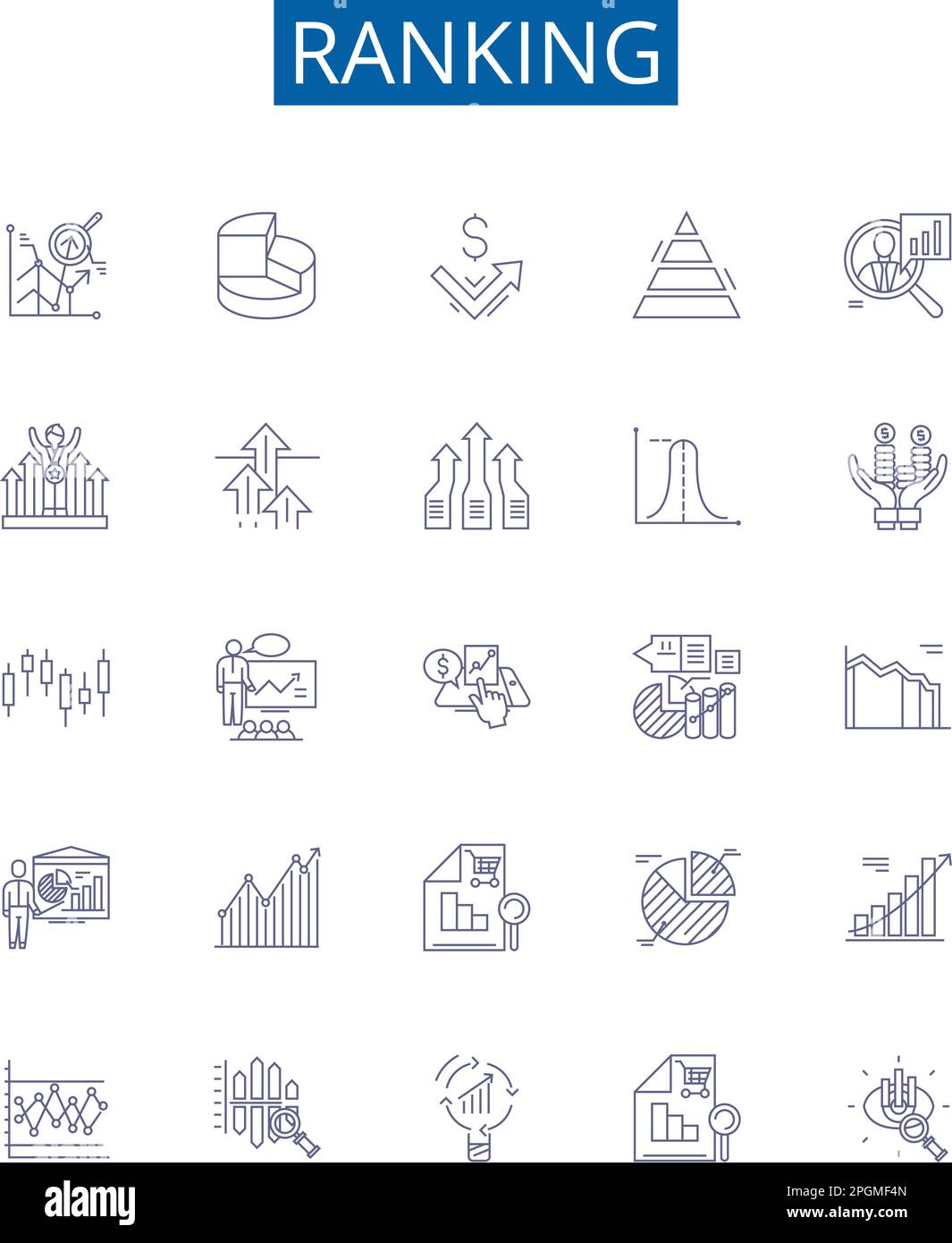 Ranking line icons signs set. Design collection of Ranking, Rank, Place ...