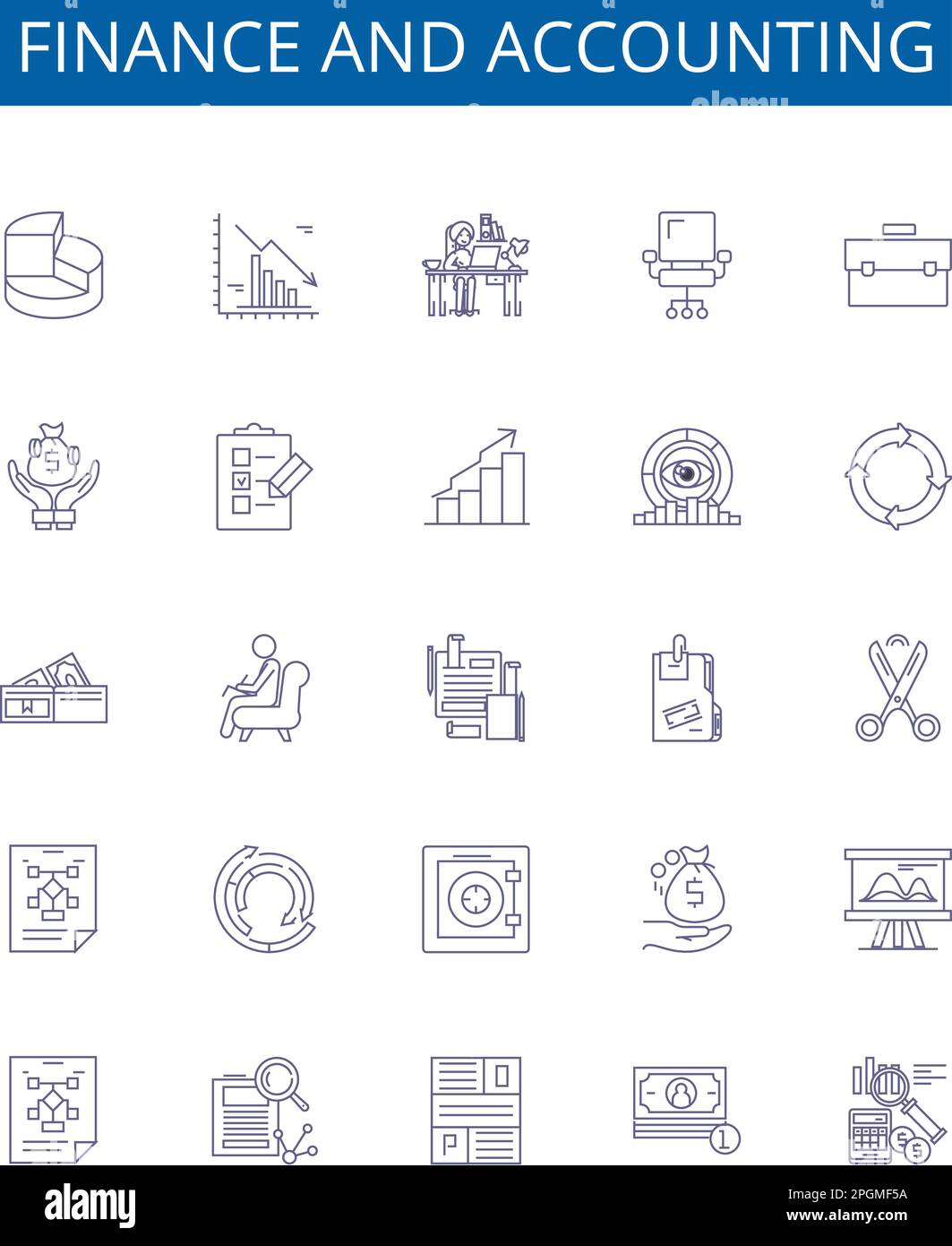 Finance And Accounting Line Icons Signs Set Design Collection Of