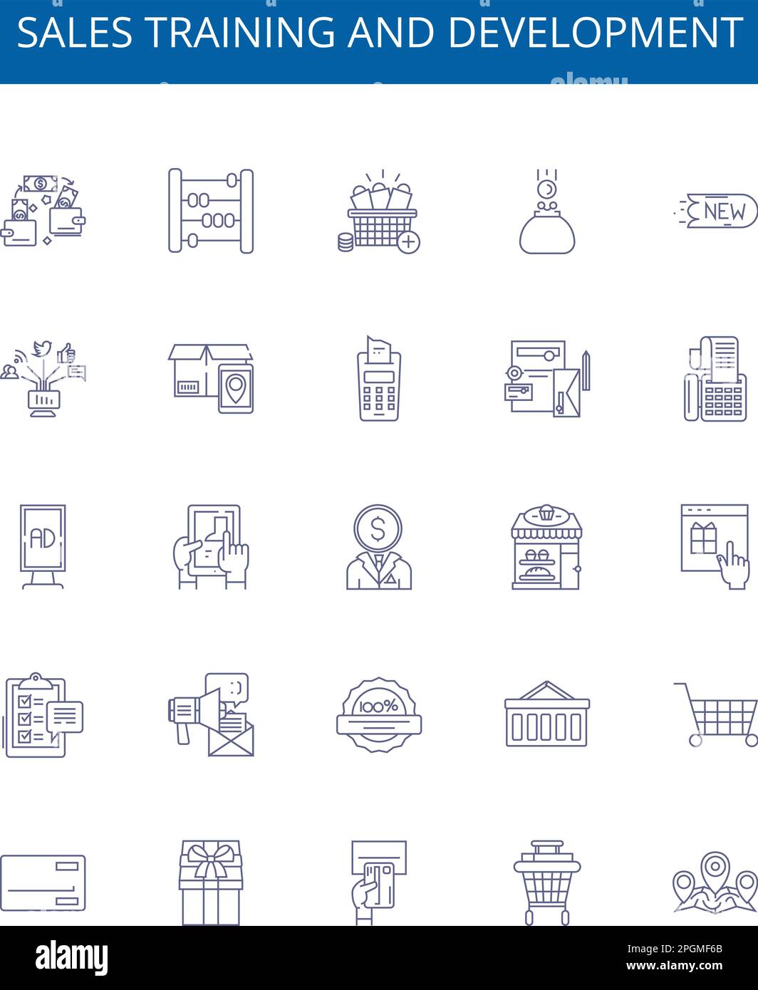 Sales training and development line icons signs set. Design collection ... Sales training and development line icons signs set. Design collection ...