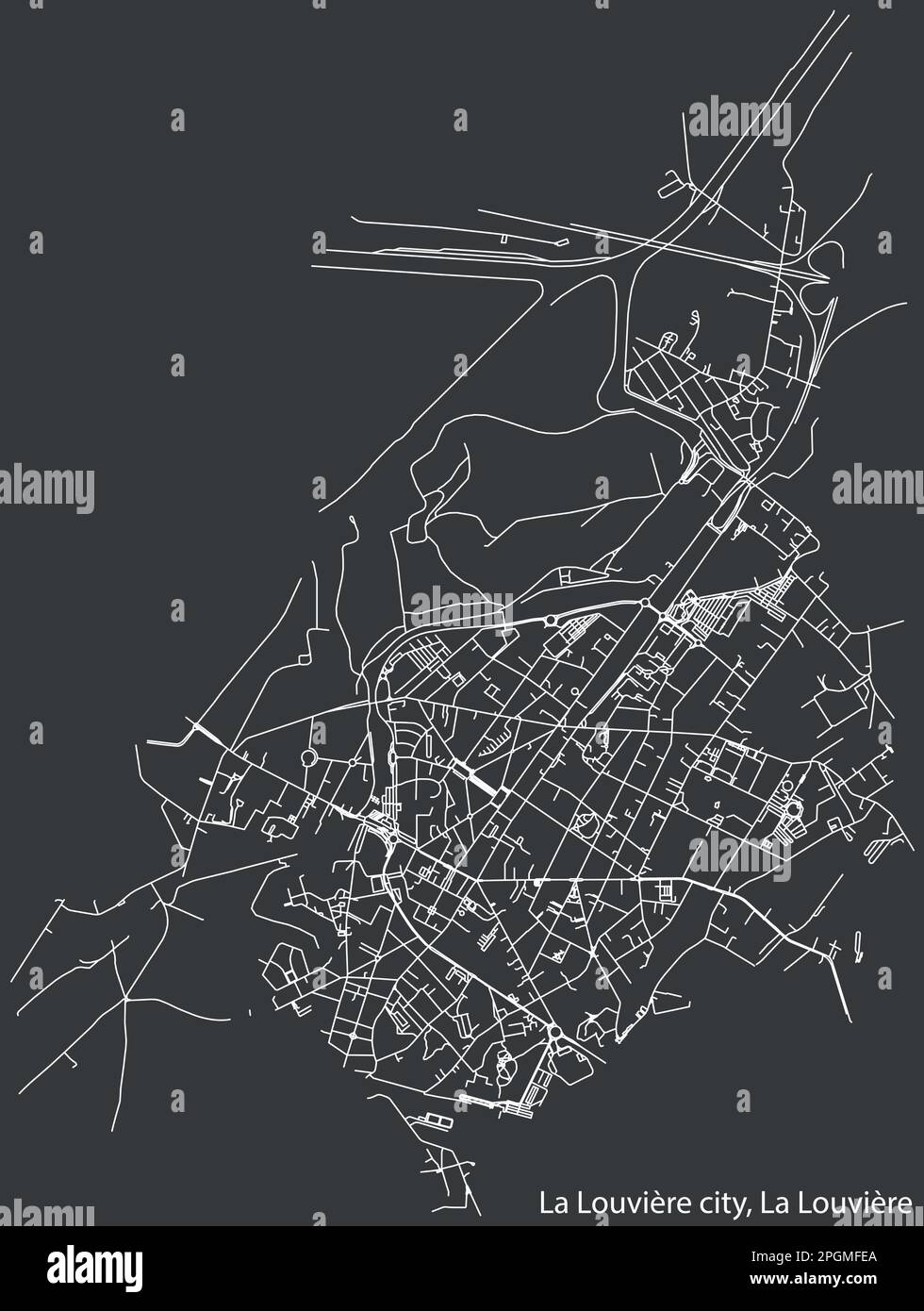 Detailed hand-drawn navigational urban street roads map of the LA ...